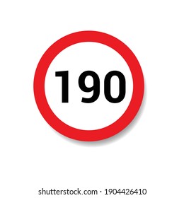 Maximum Speed Limit Sign 190 Kmh Stock Vector (Royalty Free) 1041516088 ...