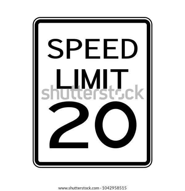 Speed Limit 20 Mph Traffic Signvector Stock Vector (Royalty Free ...