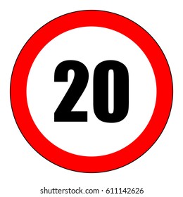 Speed Limit 20 Sign Stock Vector (Royalty Free) 611142626 | Shutterstock