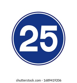 Speed Limit 25 Traffic Signvector Illustration Stock Vector (Royalty ...