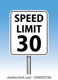 Speed Limit 30 Sign Stock Vector (Royalty Free) 1038353740 | Shutterstock