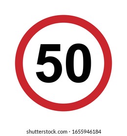 50 Speed Limit Sign Board On 库存插图 238655092 | Shutterstock