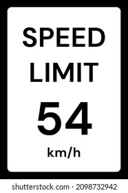 Speed Limit 54 Kmh Traffic Sign Stock Vector (Royalty Free) 2098732942 ...