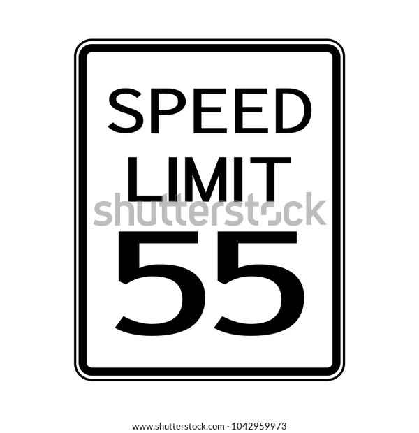 Speed Limit 55 Mph Traffic Signvector Stock Vector (Royalty Free ...