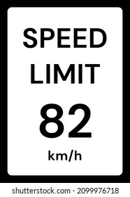 Speed Limit 82 Kmh Traffic Sign Stock Vector (Royalty Free) 2099976718 ...