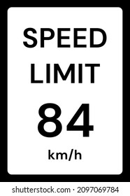 Speed Limit 84 Kmh Traffic Sign Stock Vector (Royalty Free) 2097069784 ...