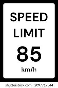Speed Limit 85 Kmh Traffic Sign Stock Vector (Royalty Free) 2097717544 ...