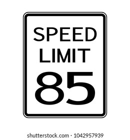 Vektor Stok Speed Limit 85 Mph Traffic Signvector (Tanpa Royalti ...