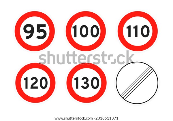 Speed Limit 95 100 110 120 Stock Vector (Royalty Free) 2018511371 ...