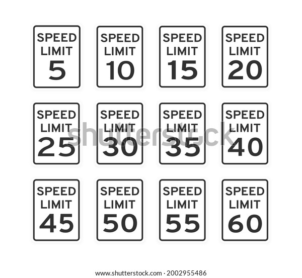 Speed Limit Road Traffic Icon Signs Stock Vector (Royalty Free ...