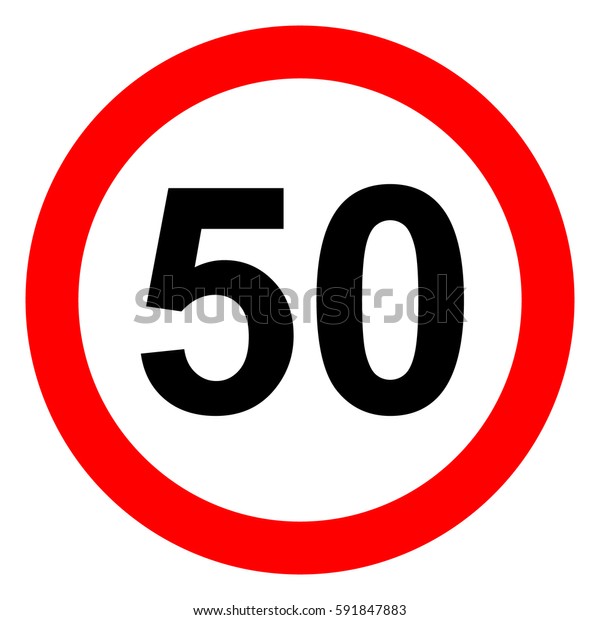 Speed Limit Traffic Sign 50 Vector Stock Vector (Royalty Free ...