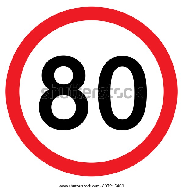 Speed Limit Traffic Sign 80 Symbol Stock Vector (Royalty Free ...