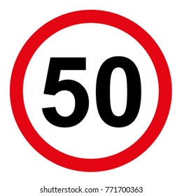 Speed Limit Traffic Sign 50 Vector Stock Vector (Royalty Free ...