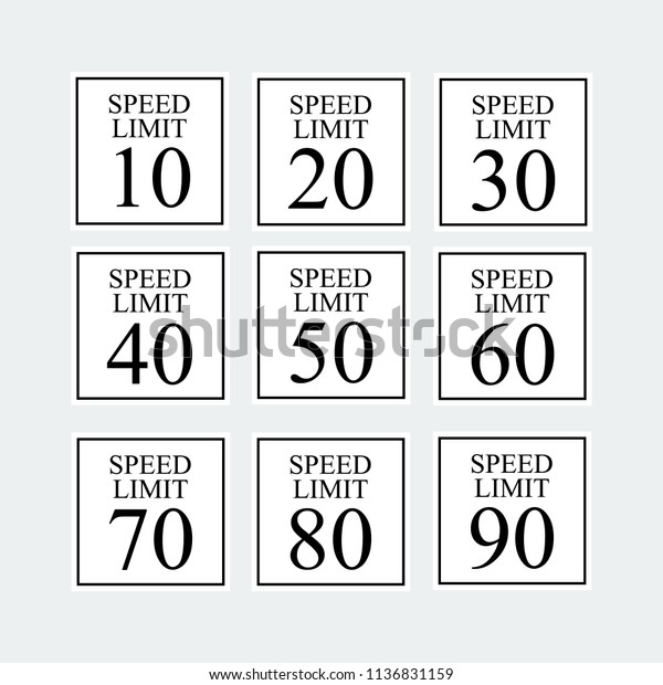 Speed Limit Traffic Sign Sethighway Signvector Stock Vector (Royalty ...