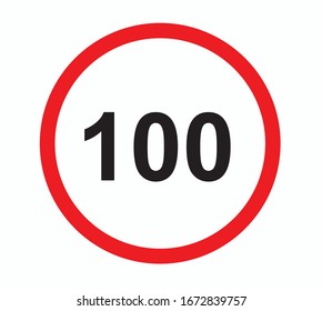 100 Speed Limitation Road Sign White Stock Illustration 154855103 ...
