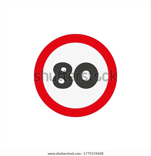 Speed Limit Traffic Signs Icons Illustration Stock Vector (Royalty Free ...