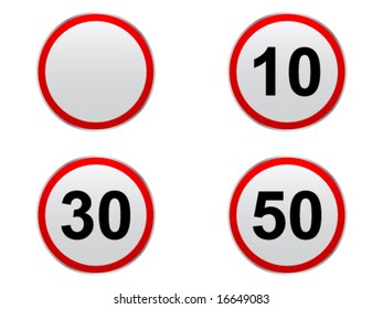 Speed Limitation Sign Stock Vector (Royalty Free) 16649083 | Shutterstock
