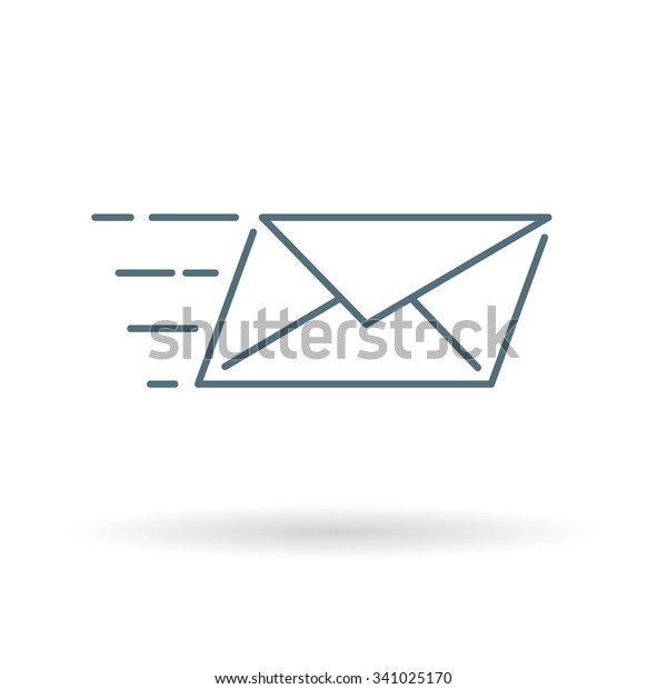 Schnelle Mails. E-Mail-Absender Postleitzahl Dünne Linie: Stock ...