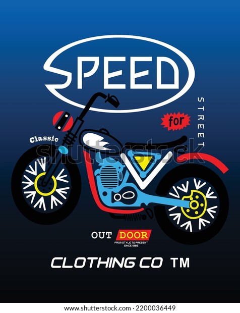 Speed Race Vector Cartoon Motorcycle Illustration Stock Vector (Royalty ...