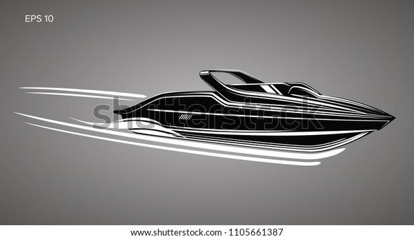 Speedboat Isolated Vector Illustration Luxury Expensive Stock Vector ...