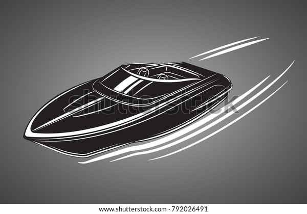 Speedboat Isolated Vector Illustration Luxury Expensive Stock Vector ...