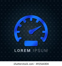 Speedometer Blue Metallic Chromium Precious Icon Stock Vector (Royalty ...