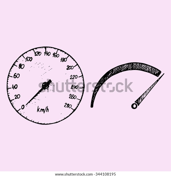 Speedometer Doodle Style Sketch Illustration Hand Stock Vector (Royalty ...
