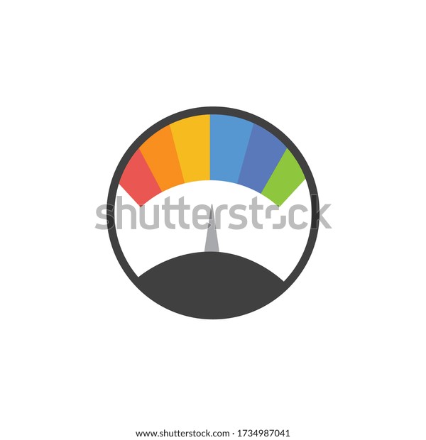 Speedometer Gauge Rainbow Colors Still Arrow Stock Vector (Royalty Free ...
