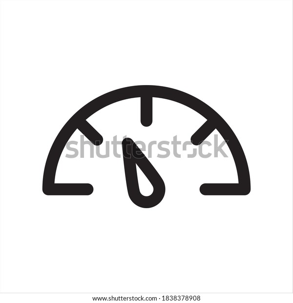 Speedometer Line Icon Simple Pictogram Indicator Stock Vector (Royalty ...