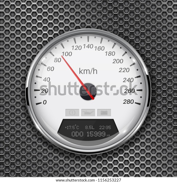 Speedometer On Metal Perforated Background 90 Stock Vector (Royalty ...