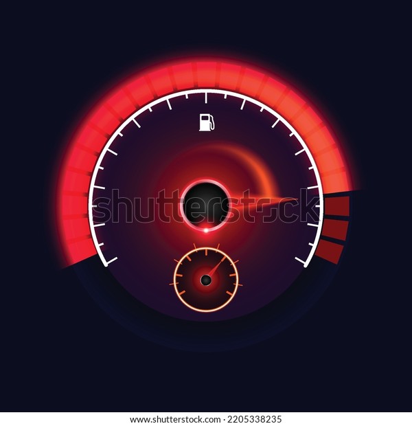 Speedometer Red Bar Neon Sparkles Stock Vector (Royalty Free ...