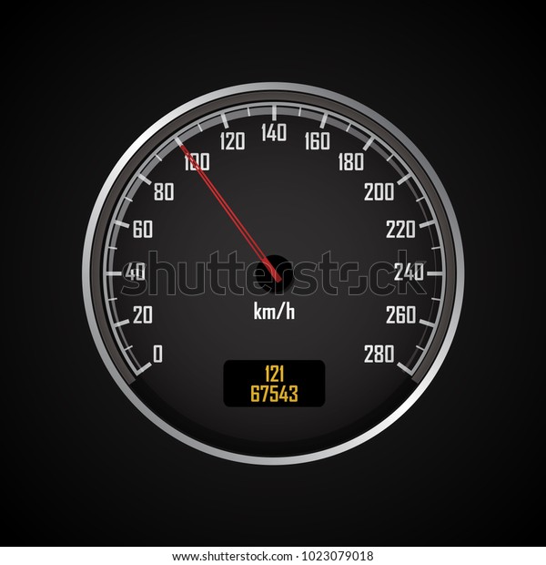Speedometer Round Black Gauge Without Chrome Stock Vector (Royalty Free ...