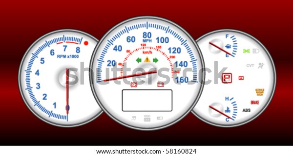 Speedometer Rpm Gauge Cluster 스톡 벡터(로열티 프리) 58160824 | Shutterstock