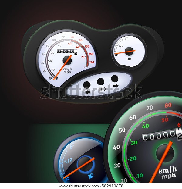Speedometer Scooter Instrument Motorcycle Tachometer Stock Vector ...