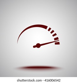 Speedometer Sign Icon Vector Illustration Flat Stock Vector (Royalty ...