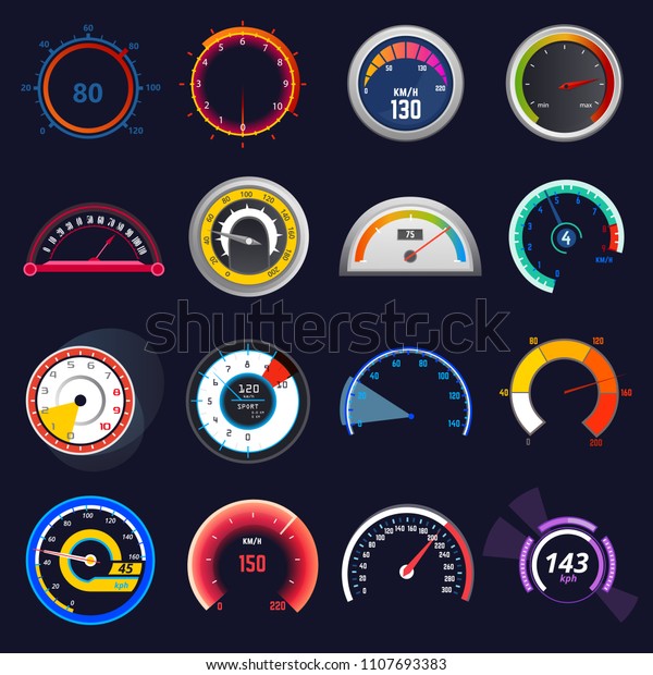 Speedometer Vector Car Speed Dashboard Panel Stock Vector (Royalty Free ...