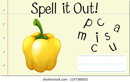 Flashcard Letter P Pepper Illustration Stock Vector (Royalty Free ...