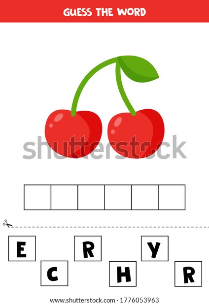 Spell Word Cherry Educational Game Kids Stock Vector (Royalty Free ...