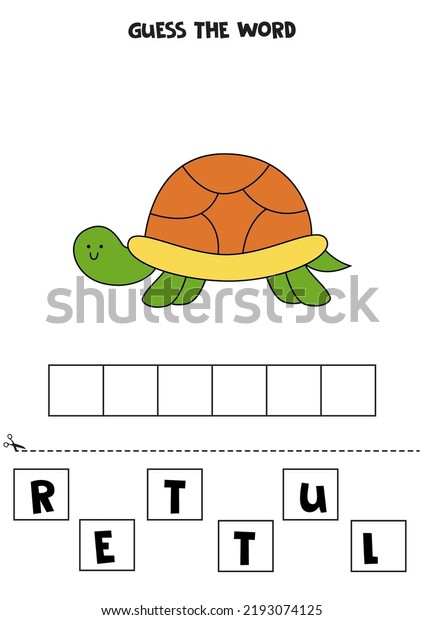 Spell Word Vector Illustration Cute Turtle Stock Vector (Royalty Free ...