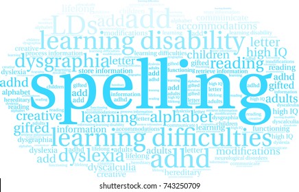 Spelling Word Cloud On White Background Stock Vector (Royalty Free ...