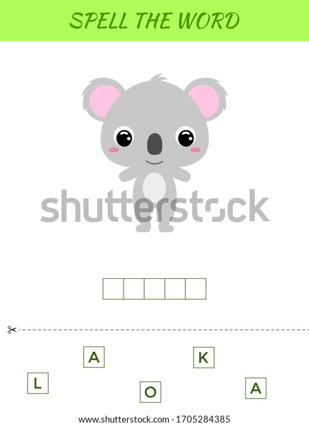 Spelling Word Scramble Game Template Educational Stock Vector (Royalty ...