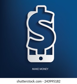 Spend Symbol On Blue Background Clean Stock Vector (Royalty Free ...