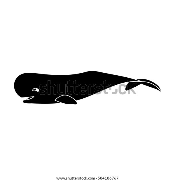 Sperm Whale Icon Black Style Isolated Stock Vector (Royalty Free ...