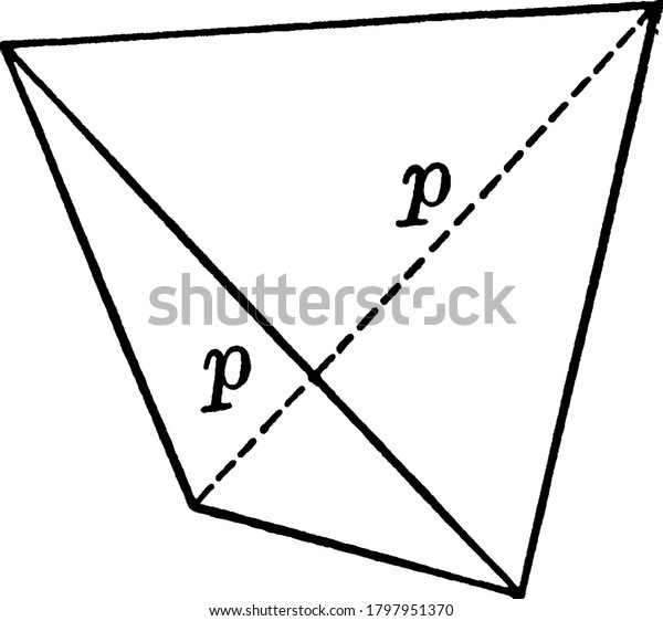 Sphenoid Four Triangles Vintage Line Drawing Stock Vector (Royalty Free ...