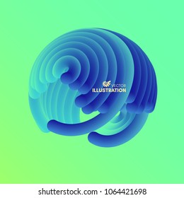 Sphere 3d Abstract Wavy Illustration Dynamic Stock Vector (Royalty Free ...