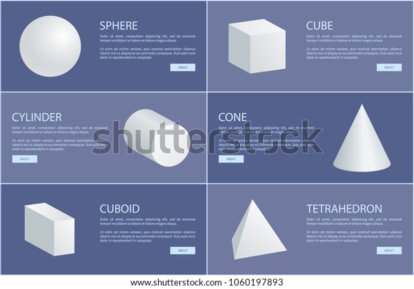 Sphere Cube Cylinder Cone Cuboid Tetrahedron 스톡 벡터(로열티 프리) 1060197893 ...