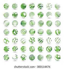 Sphere Icons Set Isolated On White Stock Vector (Royalty Free ...