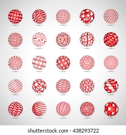 Sphere Icons Set Isolated On Gray: vector de stock (libre de regalías ...