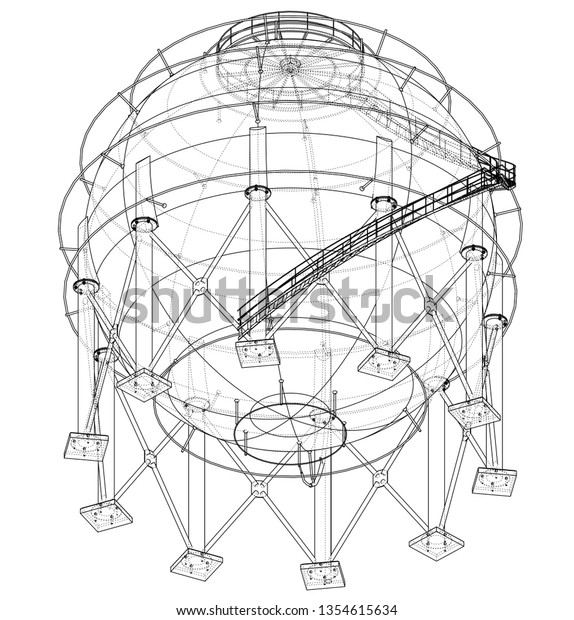 Spherical Gas Tank Outline Vector Rendering: vector de stock (libre de ...