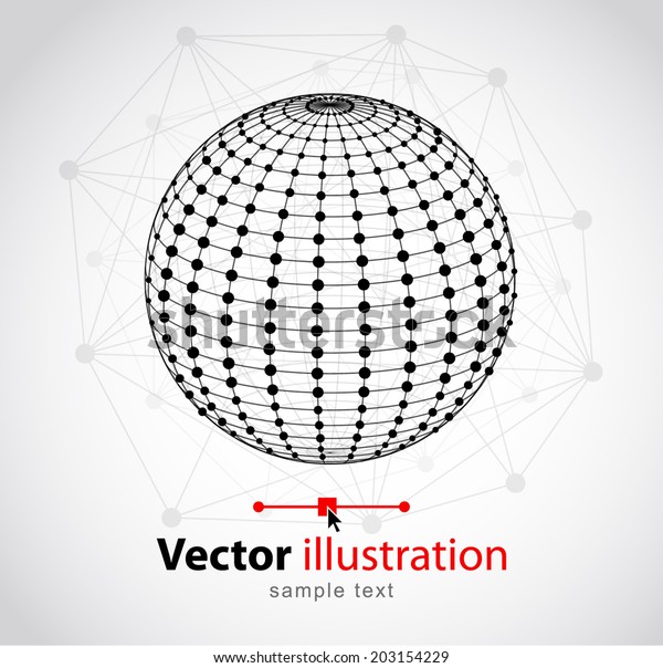 Spherical Wireframe Vector Illustration 스톡 벡터로열티 프리 203154229 Shutterstock